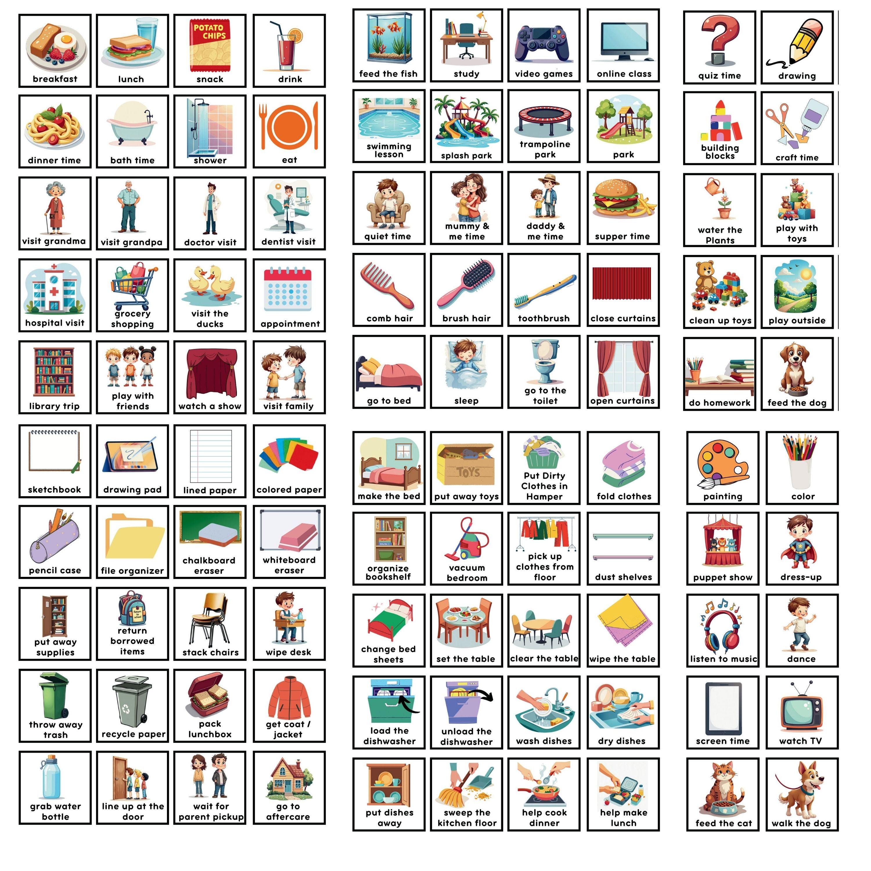 Printable Daily Routine Cards Visual Schedule, Autism Schedule Toddler ...