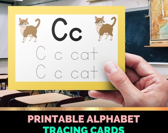 Alphabet Flashcards ALPHABET Tracing Cards Letter Formation - Etsy
