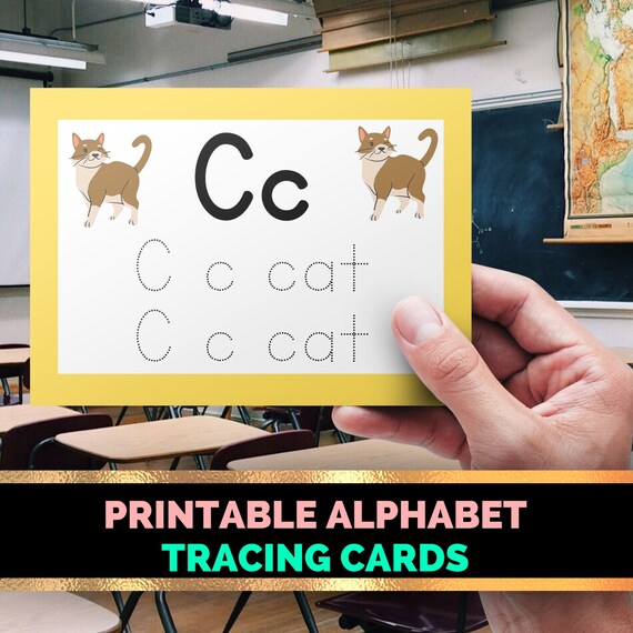 Alphabet Flashcards ALPHABET Tracing Cards Letter Formation - Etsy