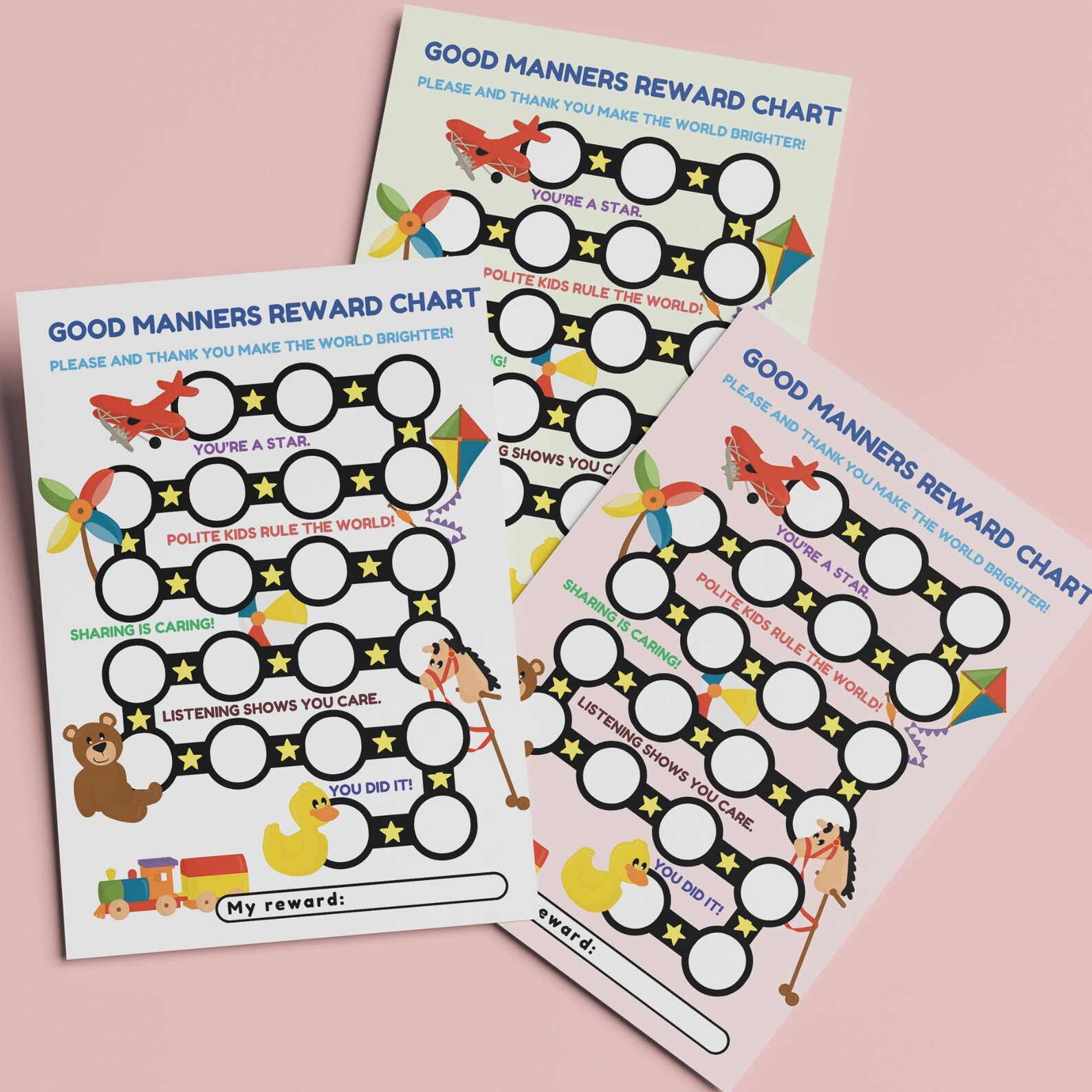 Good Manners Reward Chart -teaching Good Behavior Printable - Positive ...