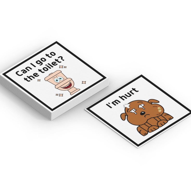 Printable Non-verbal Visual Picture Cards Coloful Communication Cards ...