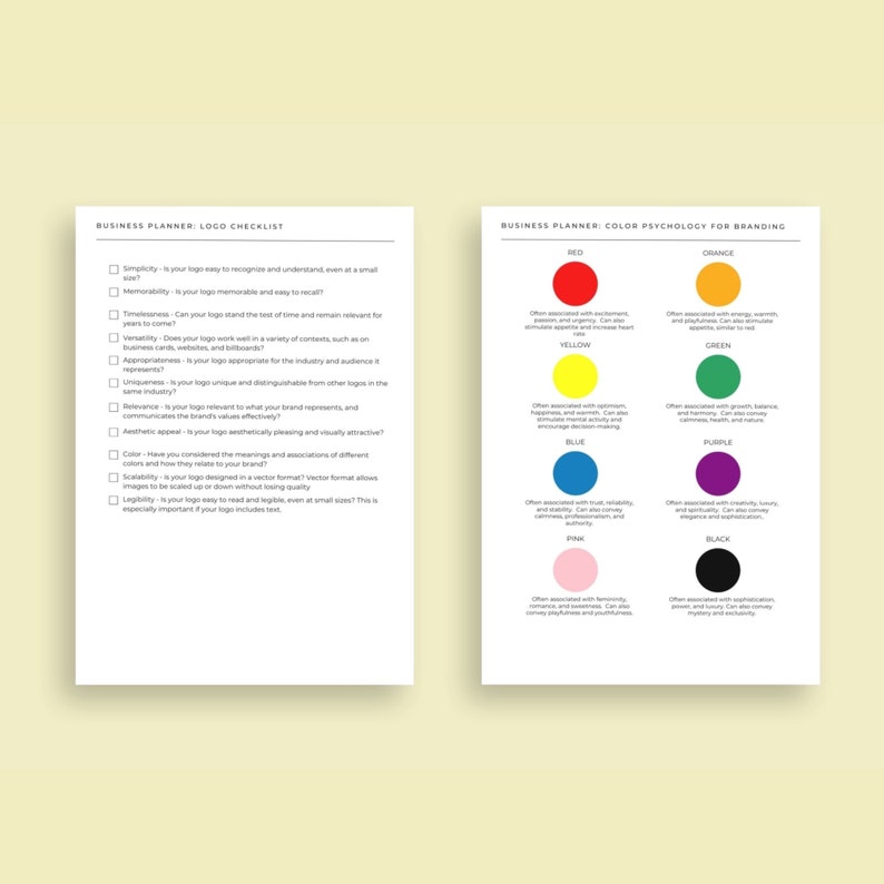 Printable Branding Workbook and Business Planner for New Start - Etsy