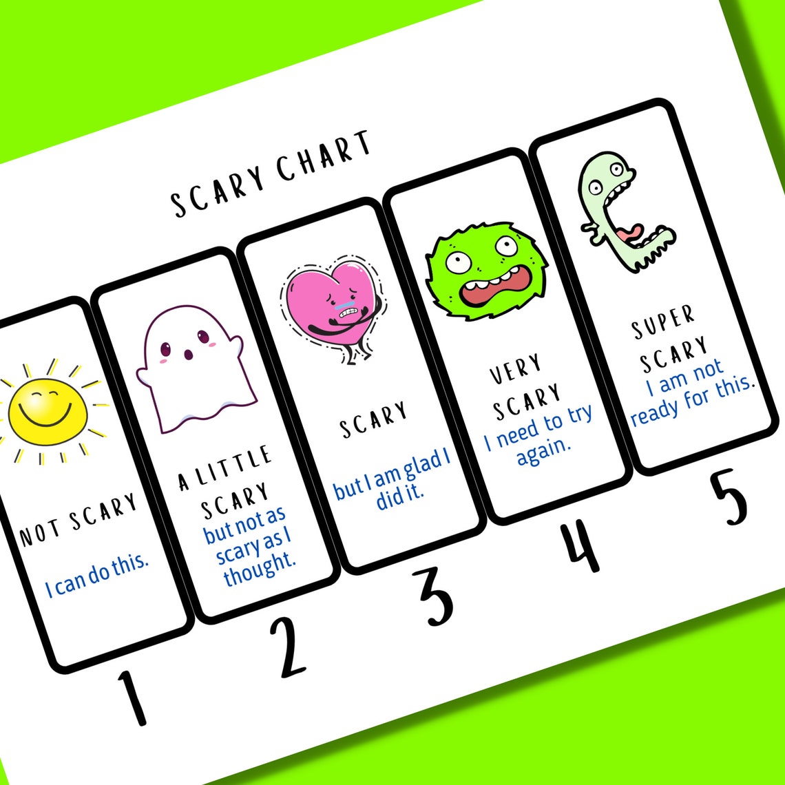Printable SCARY Chart, Selective Mutism, PRINTABLE Anxiety Chart ...