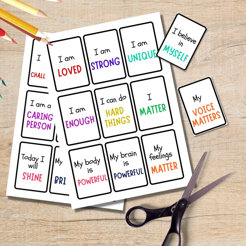 Printable Affirmation Cards Children Teens, Selective Mutism, Autism ...