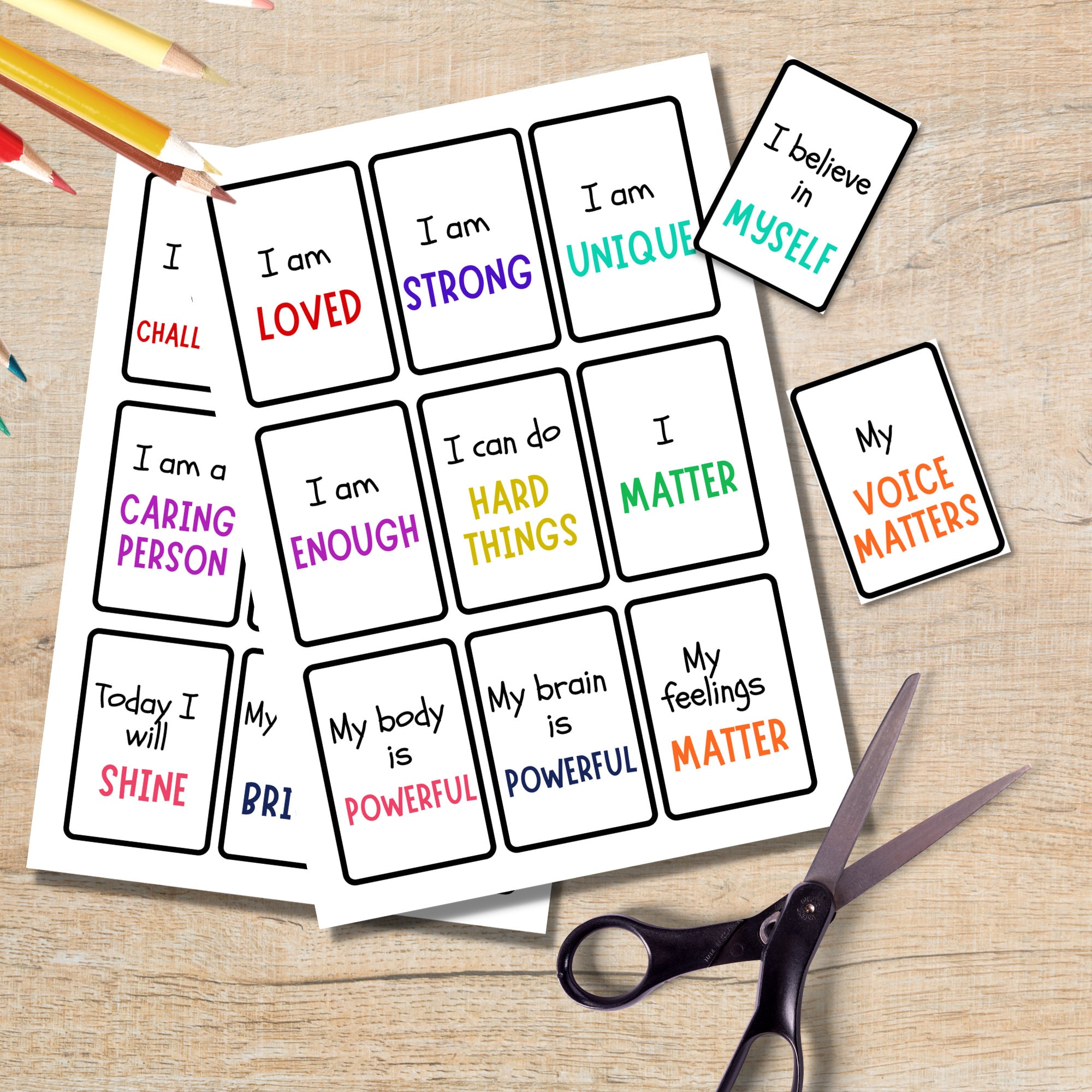 Printable Affirmation Cards Children Teens, Selective Mutism, Autism ...