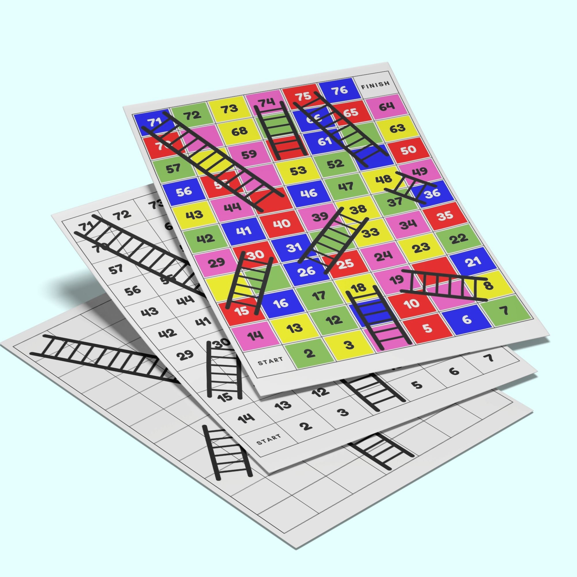 Printable Ladders and Ladders Board Game, Family Board Game, KIDS Board ...