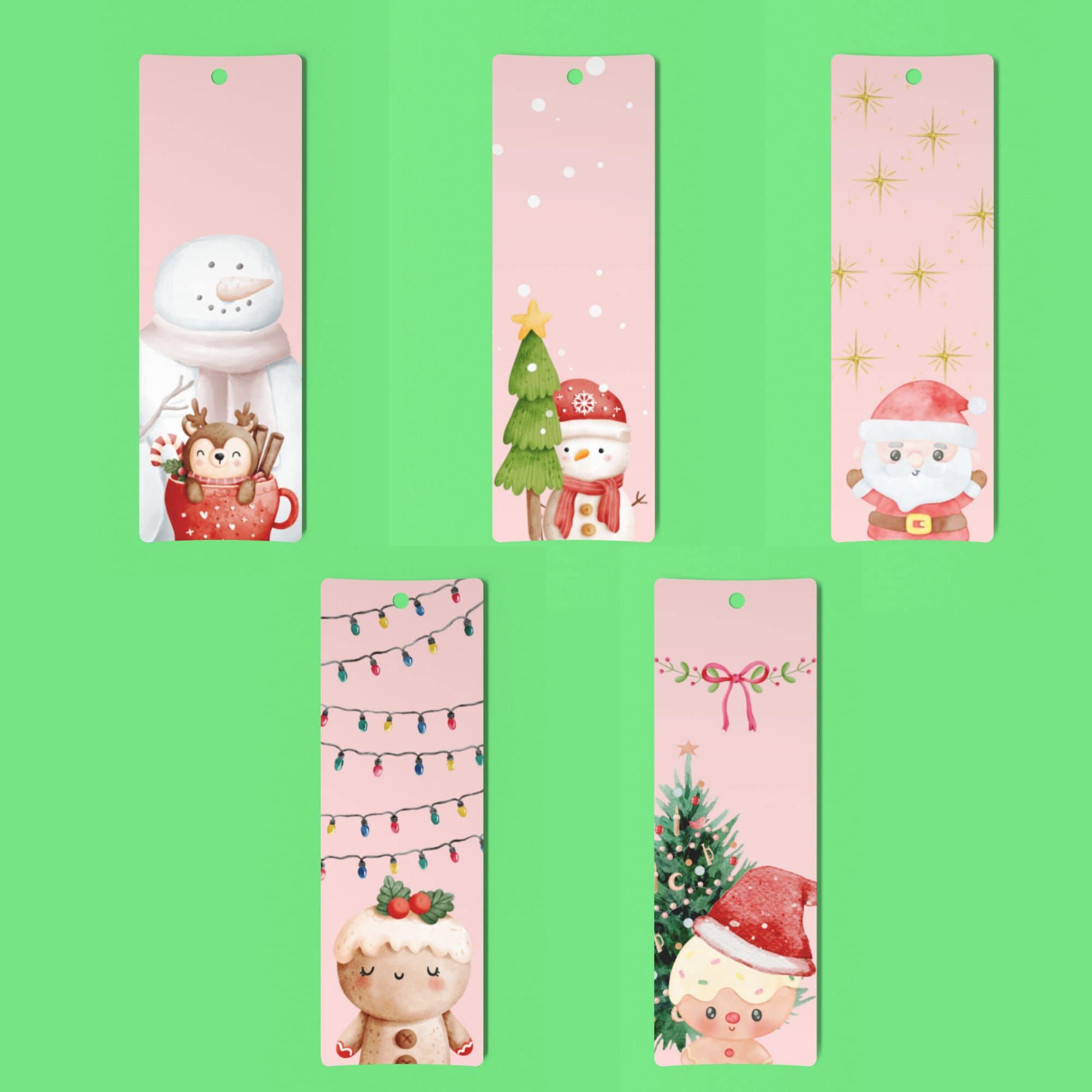 Christmas Printable Bookmarks, Cute Christmas Bookmarks , Unique ...