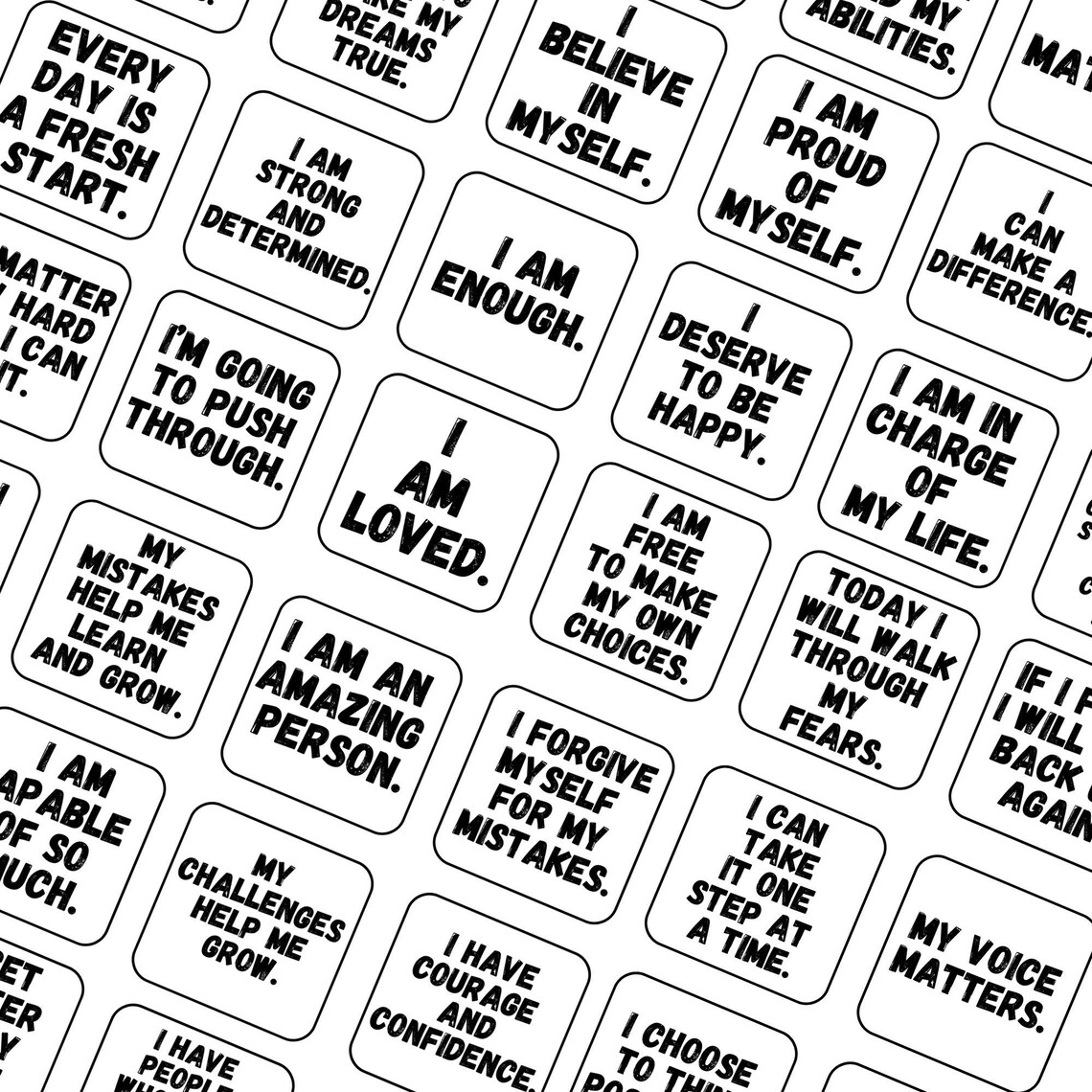Printable PDF Affirmation Cards, Mindfulness Cards, Self-care ...