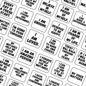 Printable PDF Affirmation Cards, Mindfulness Cards, Self-care ...