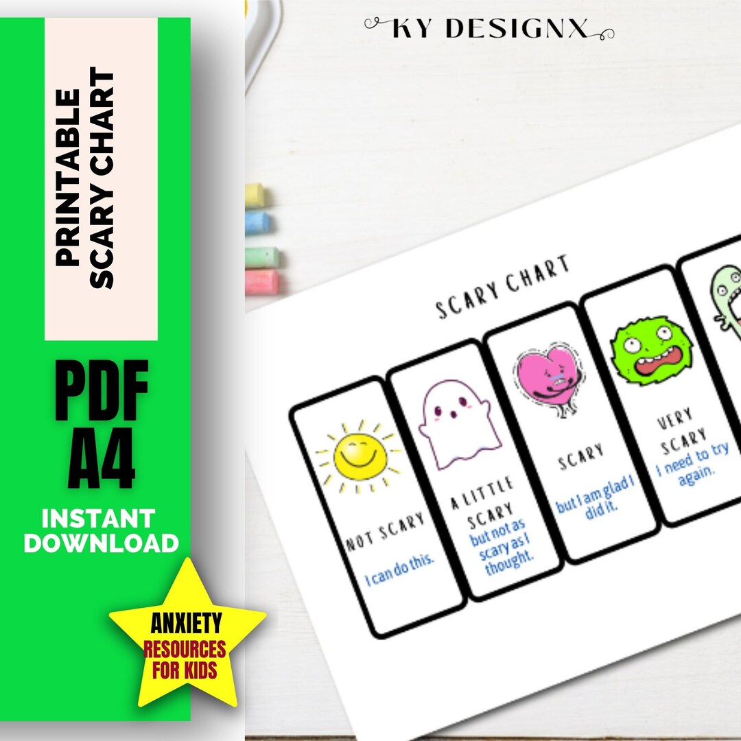 Printable SCARY Chart, Selective Mutism, Anxiety, Brave, Teens, Kids ...