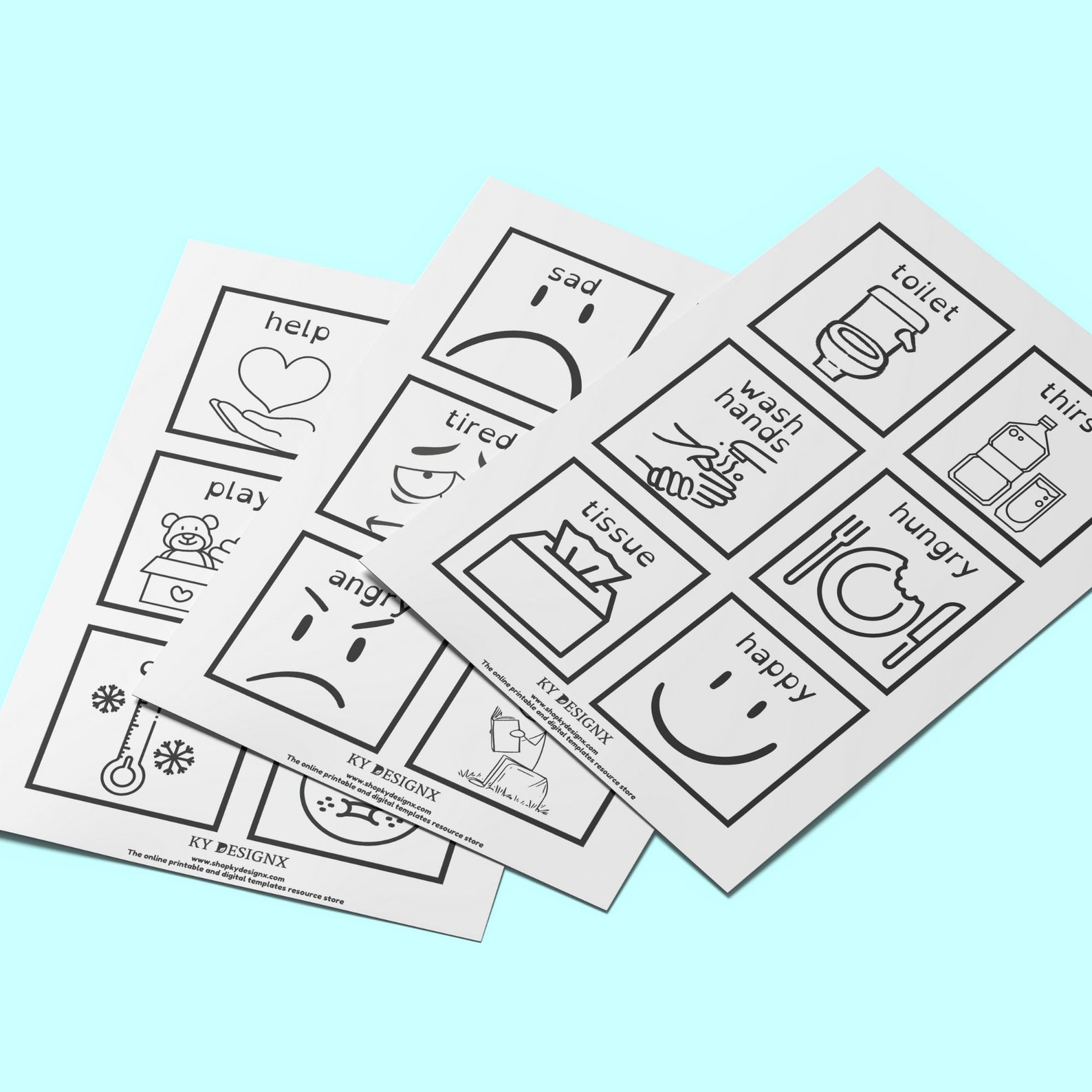 Printable Communication Cards for Children With Open Dyslexic Font ...