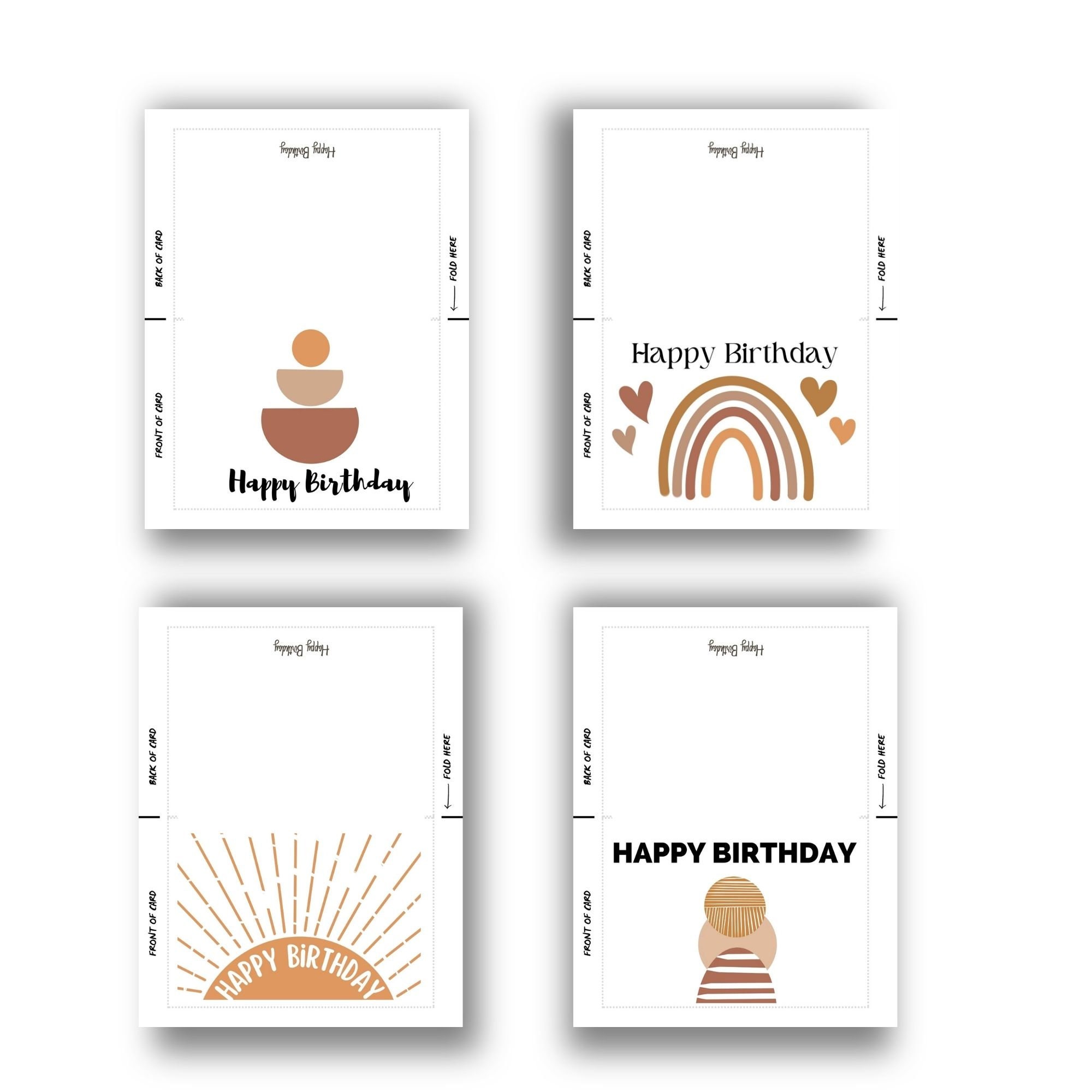 PRINTABLE Boho Birthday Card , Boho Printable Cards for Kids, Boho ...
