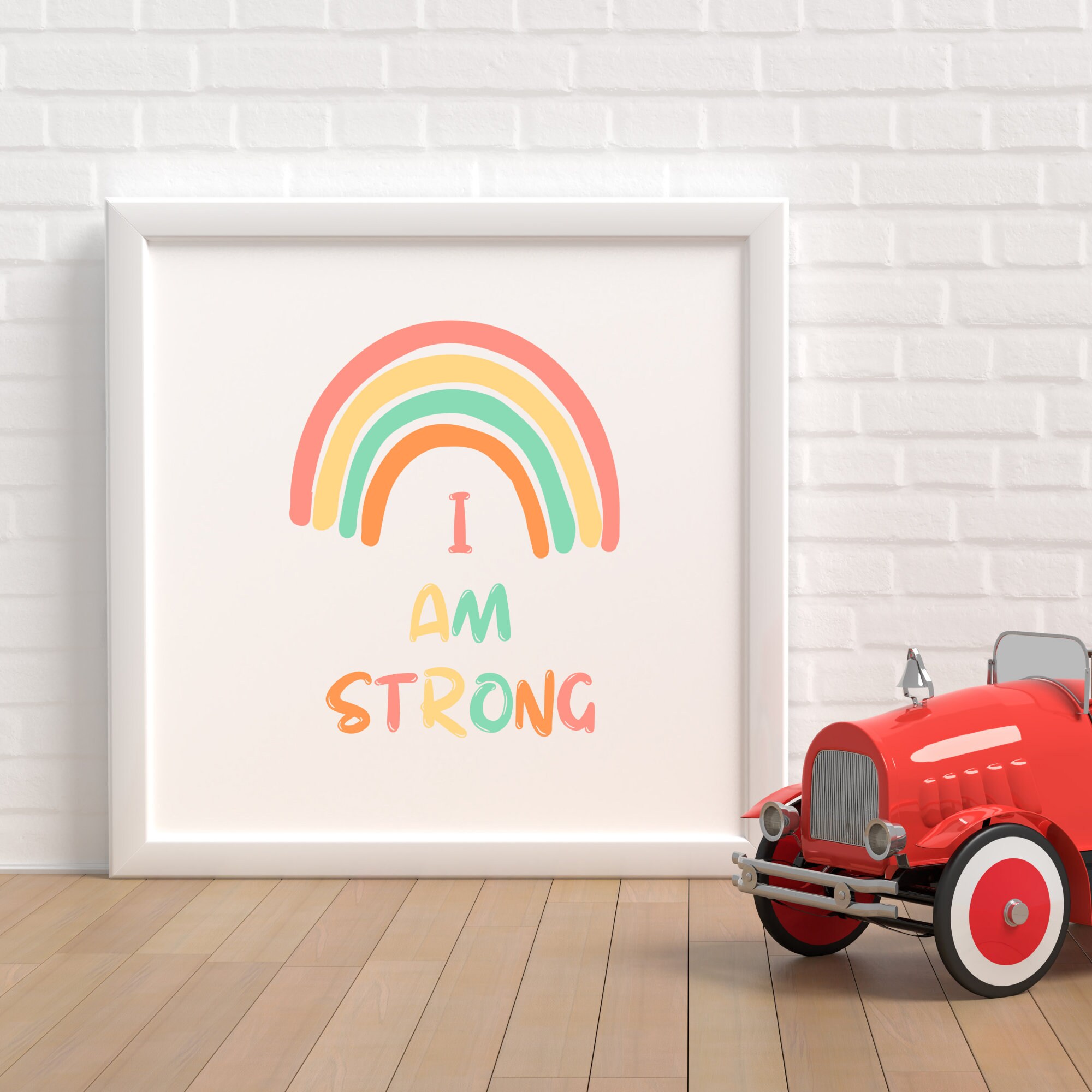 Printable I Am Strong Wall Decor, Children's Affirmations, Selective ...