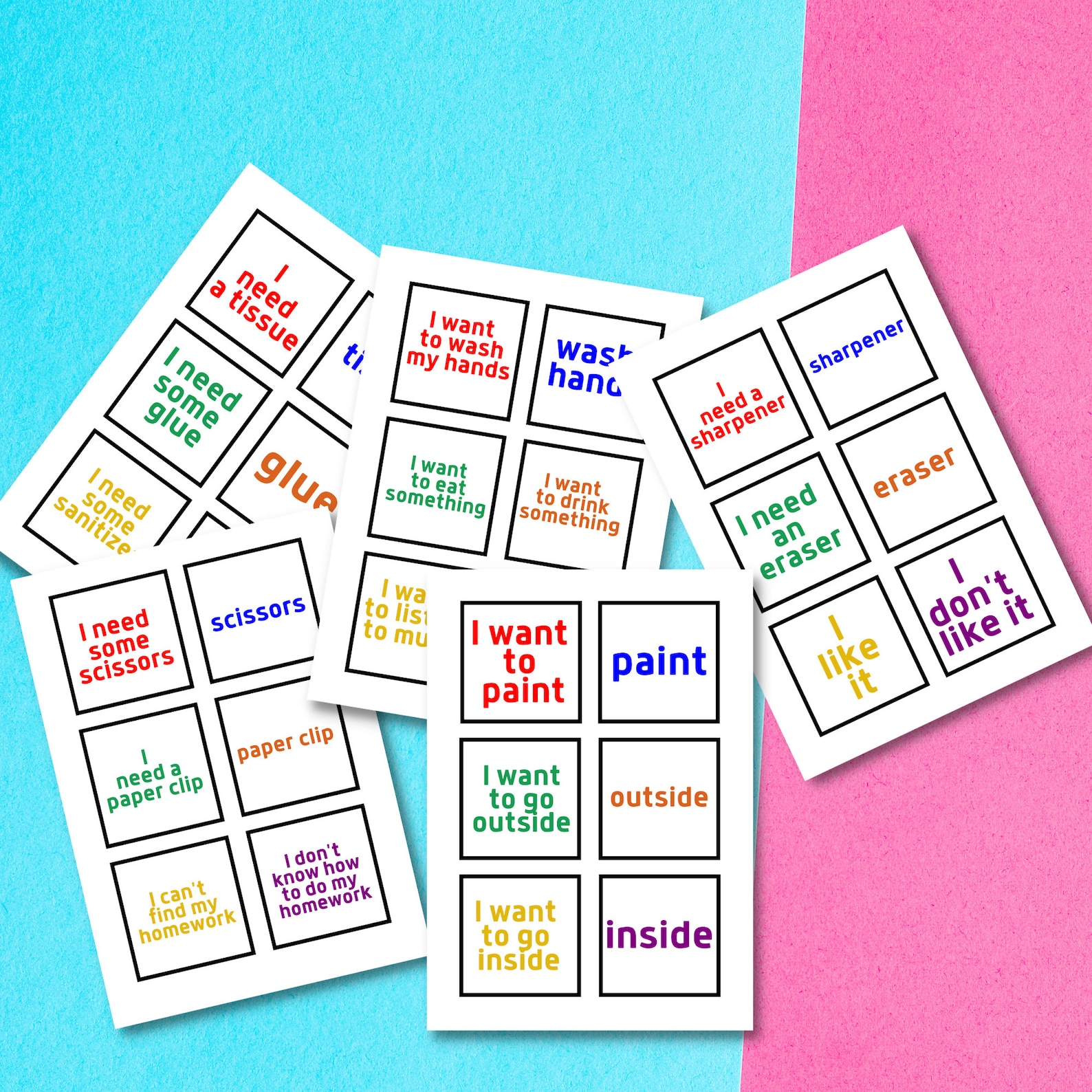 180 printable Communication Cards for Non-Verbal Autism | Etsy