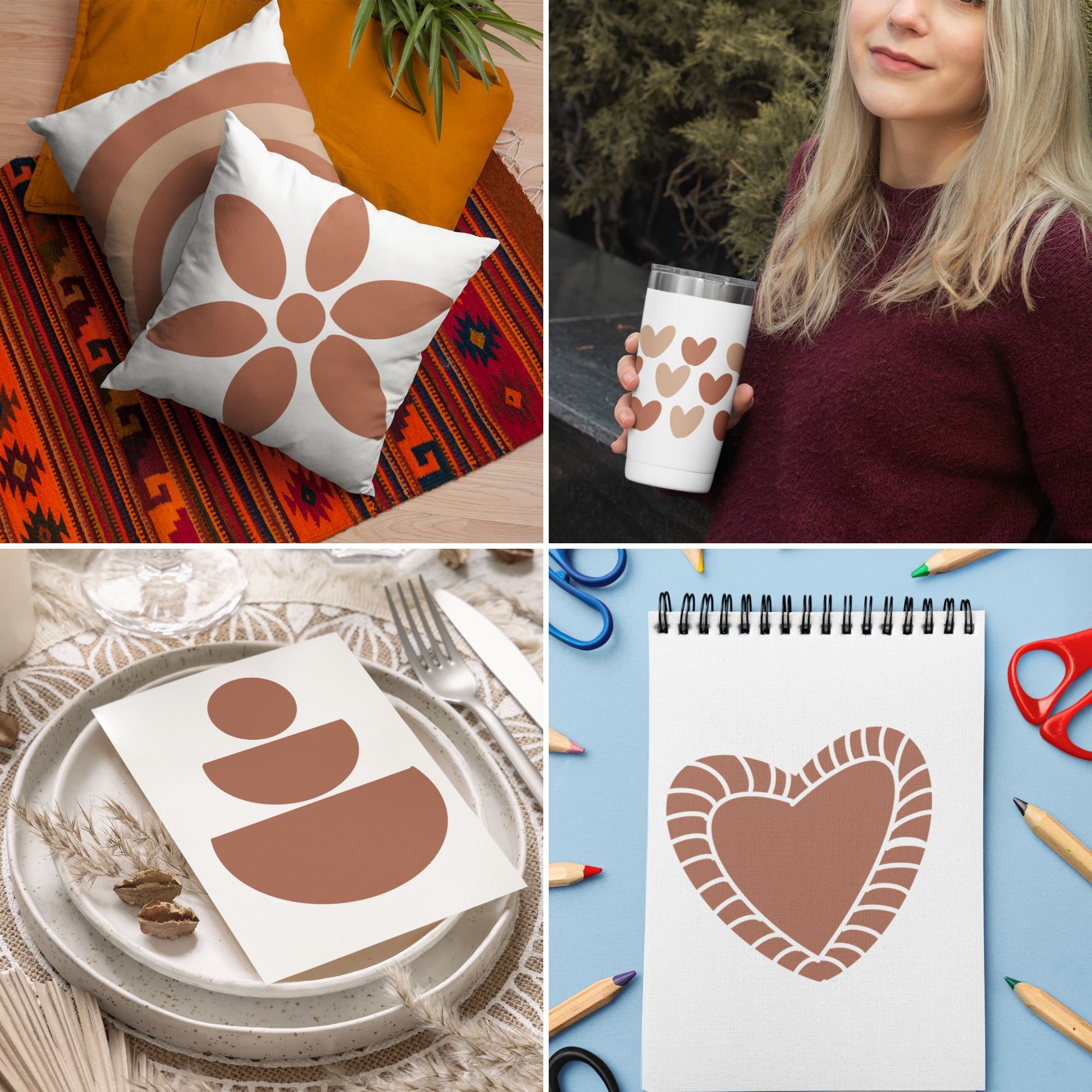 Brown BOHO Hand-drawn Clipart / Boho Clipart for Planner Pages and ...