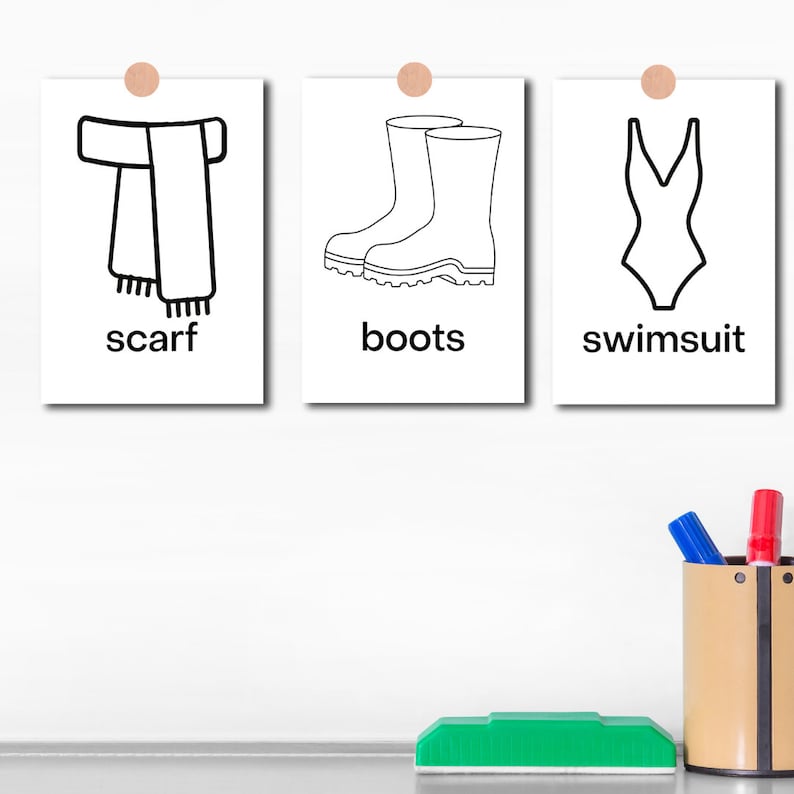 Printable Clothing Flashcards, Printable Clothing Coloring Pages ...