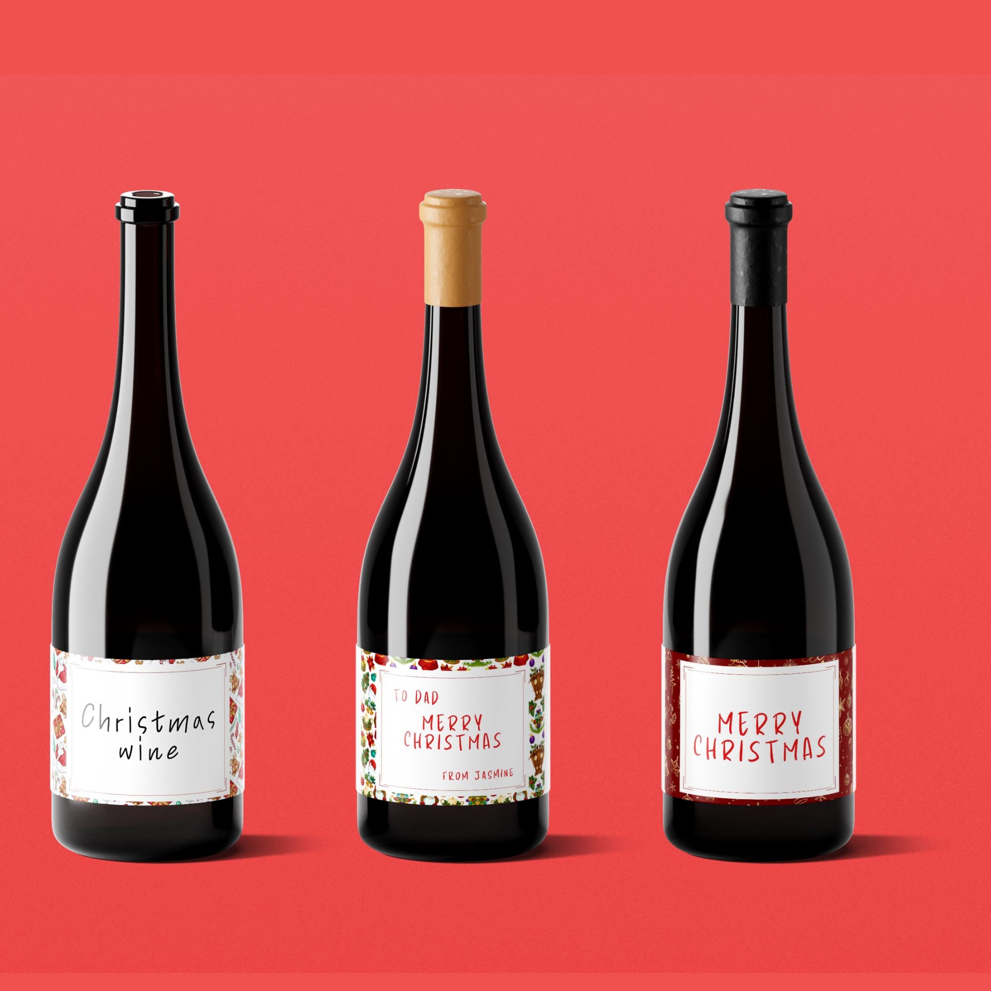 Printable Blank Christmas Wine Labels / Christmas Jar Labels / Write ...