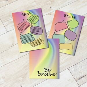 Printable brave poster brave quotes brave worksheets | Etsy