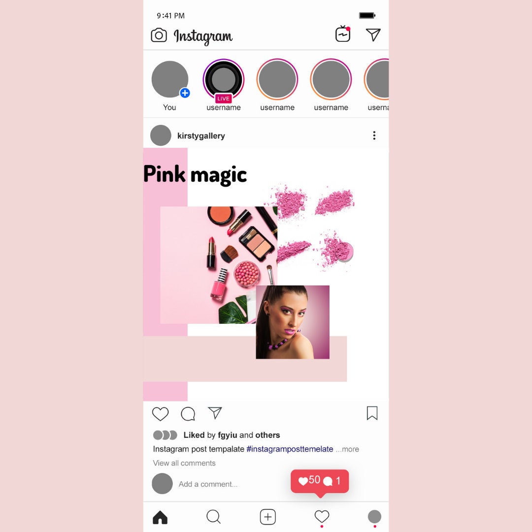 INSTAGRAM Templates Pink Feminine Instagram Posts Editable - Etsy