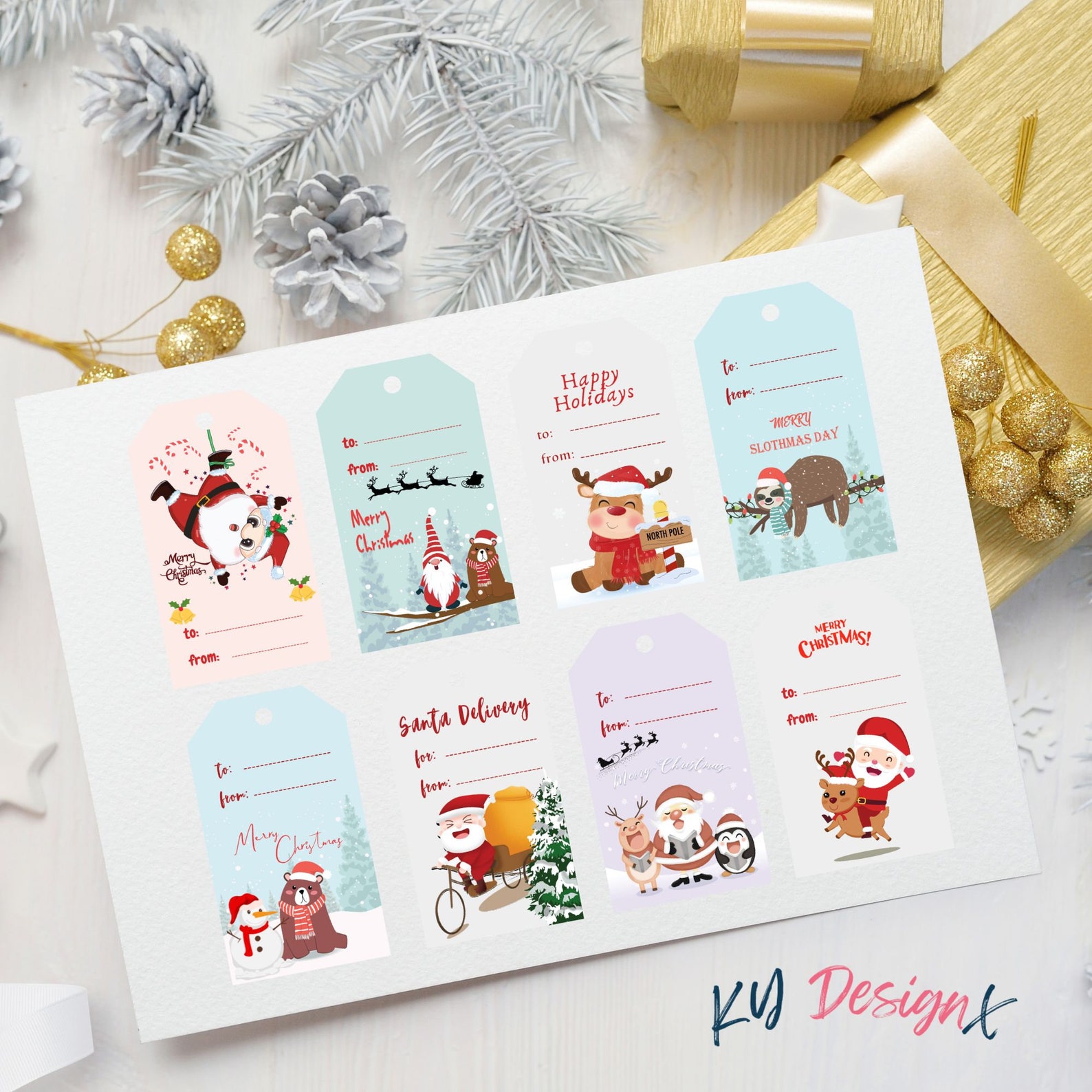 Printable Gift Tags – Colorful Christmas Tags, Gift Tags Download ...