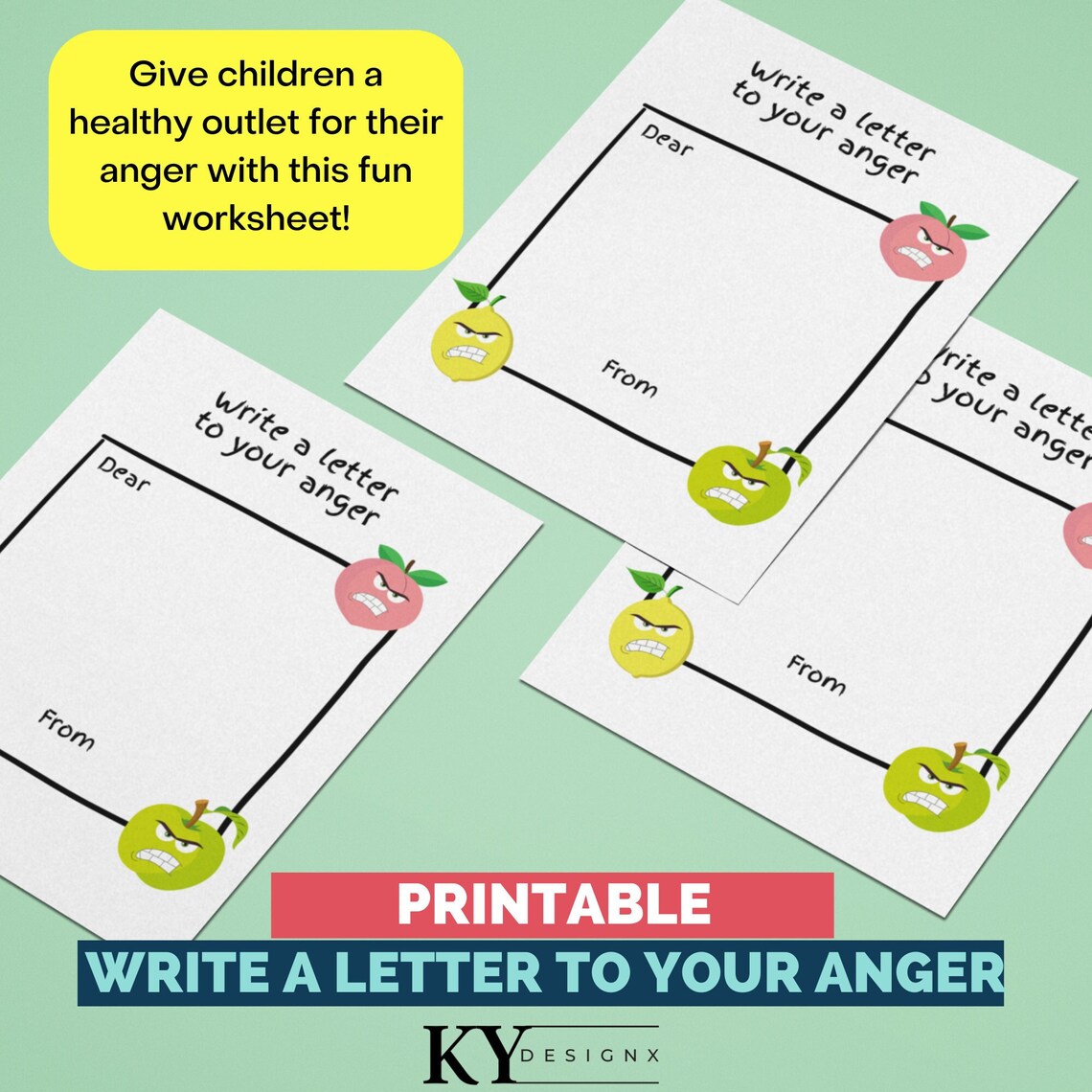 Printable Write a Letter to My Anger Worksheet Anger Management ...