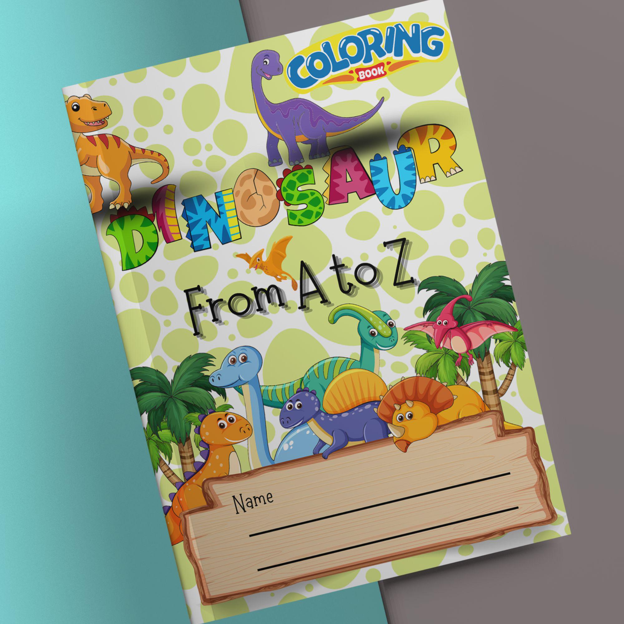 Printable A-Z Dinosaur Coloring Book, Alphabet Colouring Pages ...