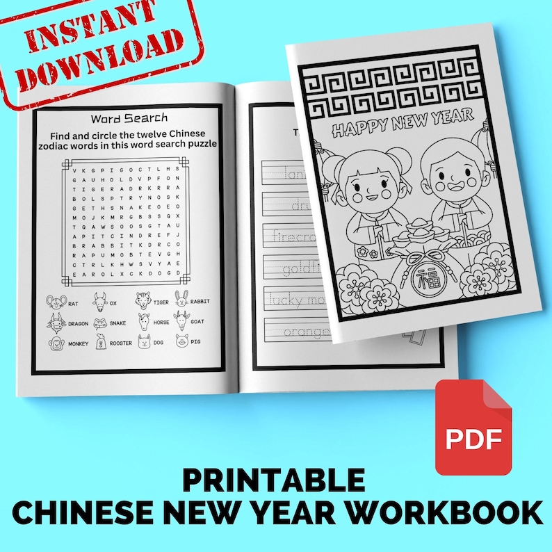 Printable CNY Worksheets for Kids, Chinese New Year, Lunar New Year for ...