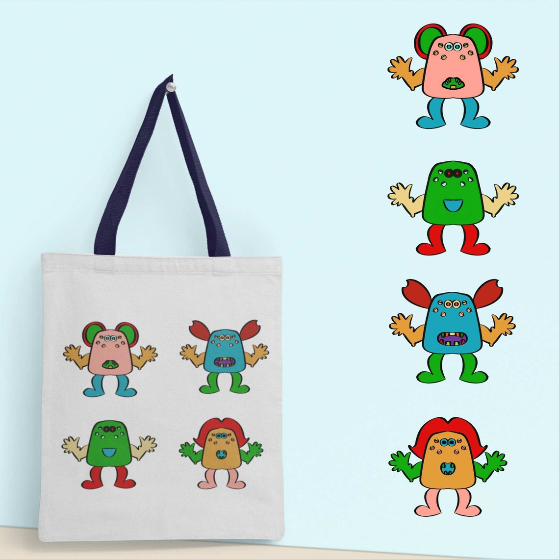Monster Clipart Monster Digital Papers Alien Clipartmonster - Etsy