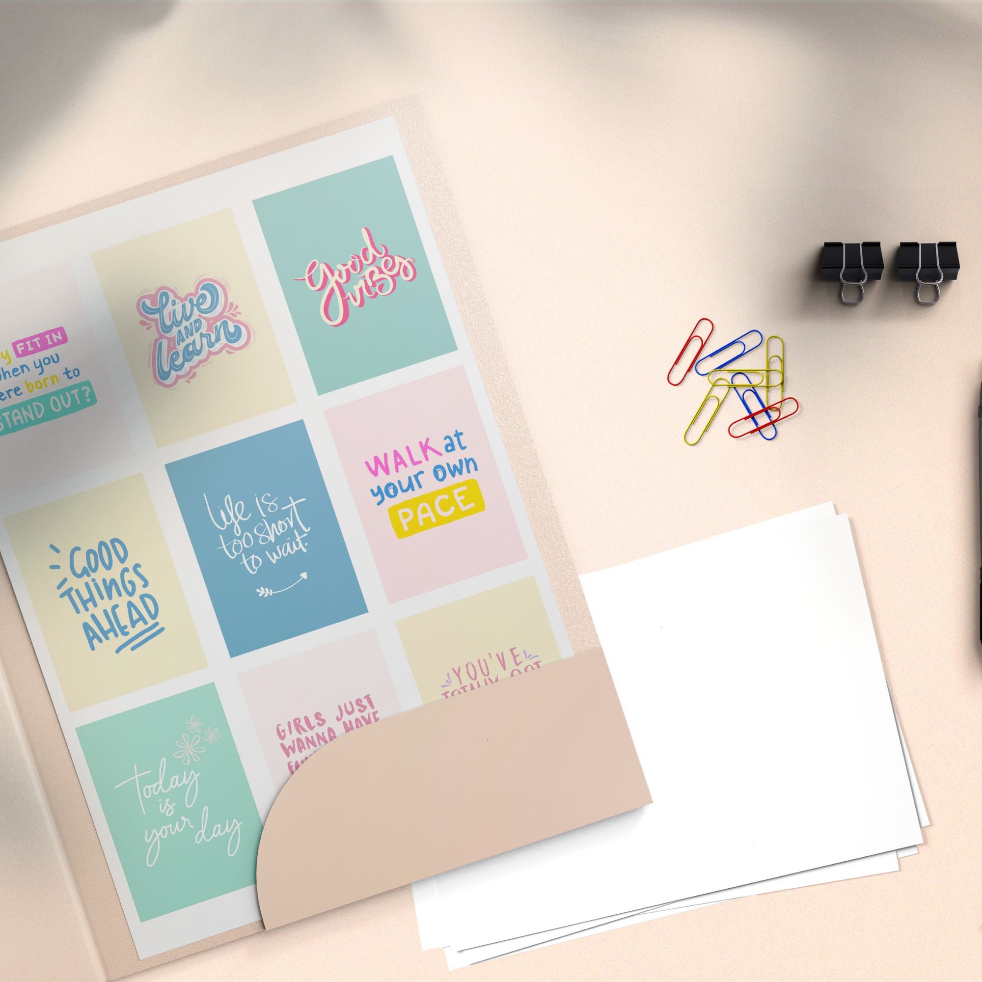 32 Printable Positive Motivational Cards / Girl Boss Cards Printable ...