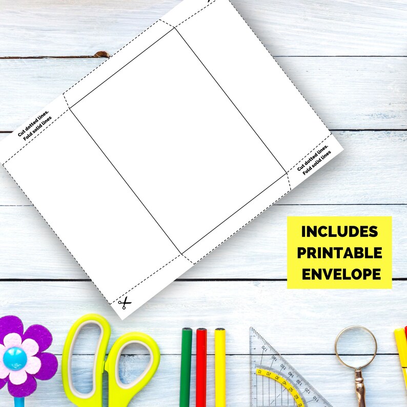 Printable DIY Birthday Card and Envelope, Printable DIY Greeting Card ...