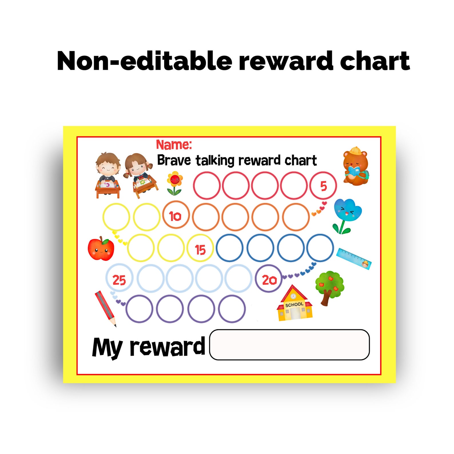 Printable Editable Brave Talking Reward Chart - Edit With Corjl ...