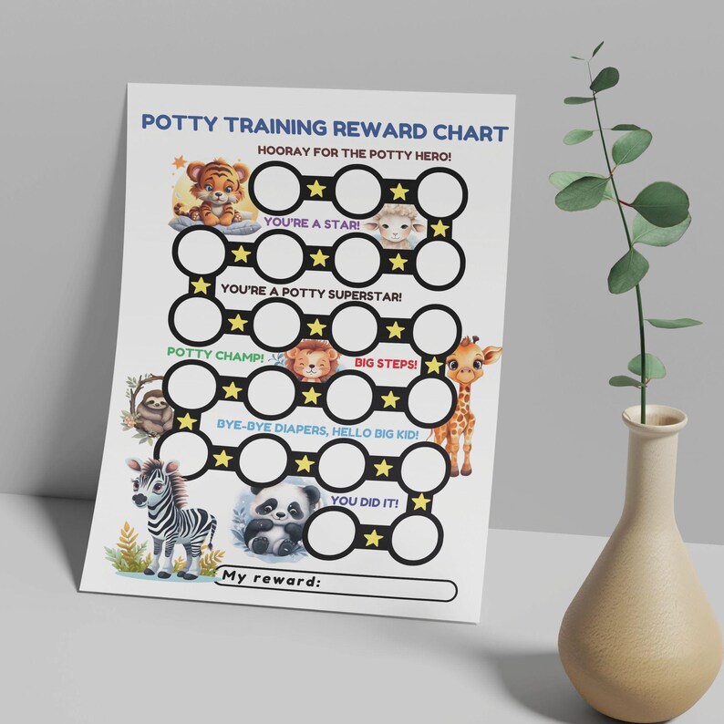 Printable Potty Training Reward Chart - Potty Training Chart for ...