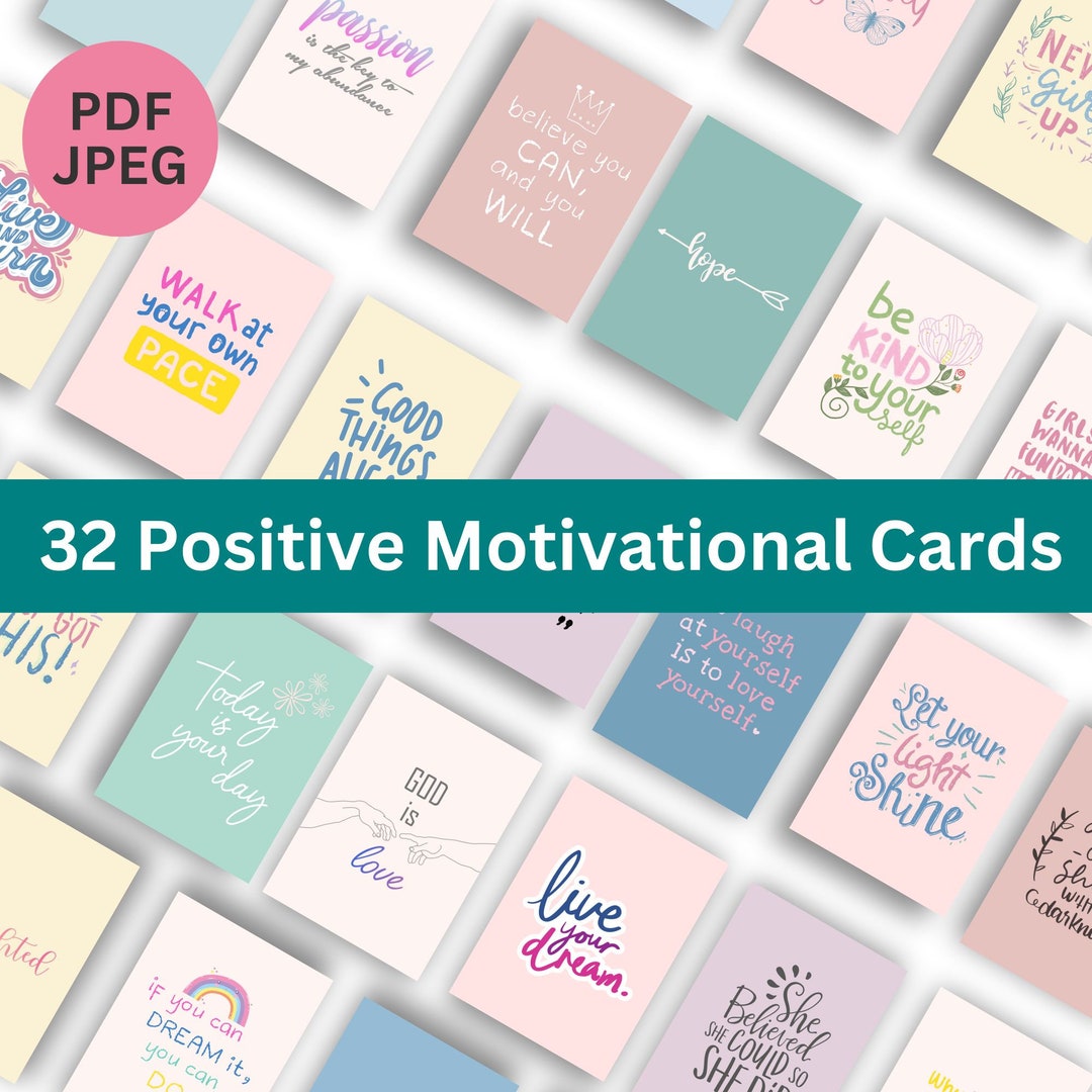 32 Printable Positive Motivational Cards / Girl Boss Cards - Printable ...