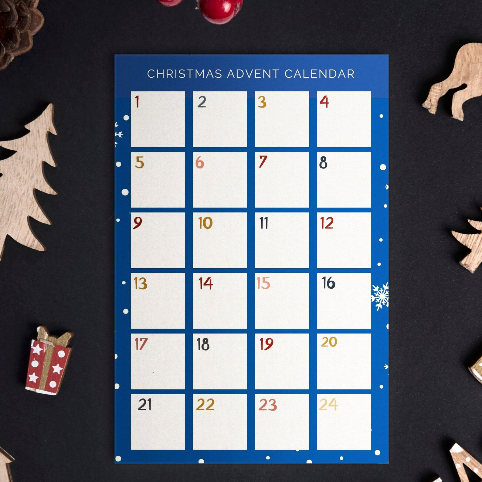Printable Christmas Advent Calendar, DIY Xmas, Family Advent Activities ...