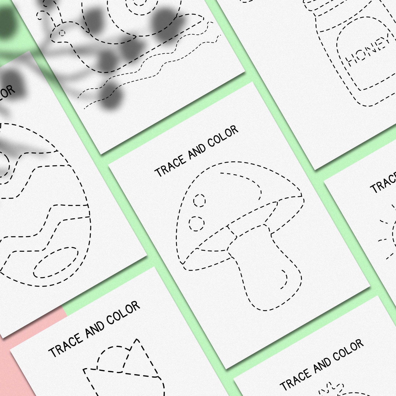 Printable Trace and Color Fine Motor Development Worksheets for ...