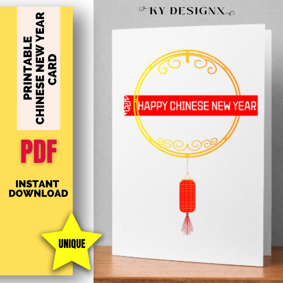 Printable Happy Chinese New Year Greetings Card, Lunar Year Printable ...