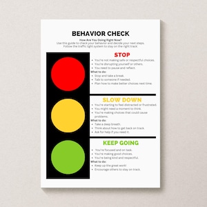 Printable Stop Light Behavior Chart Kids Behavior Chart Classroom ...