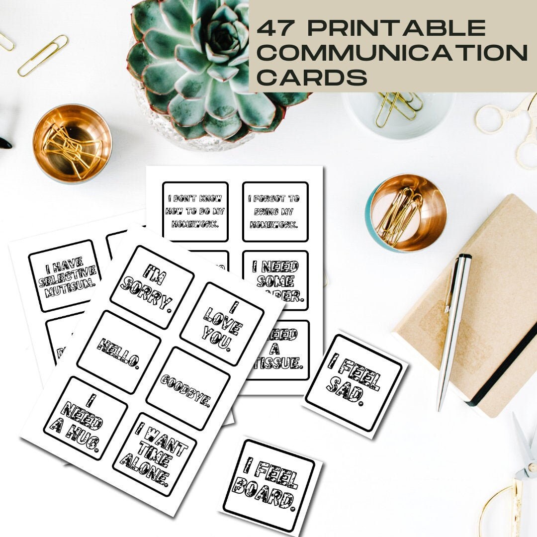 47 Printable communication Cards Children /teens /adults | Etsy