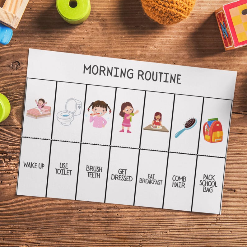 Printable Kids Routine Chart – Morning, Evening, Chore & After-school ...