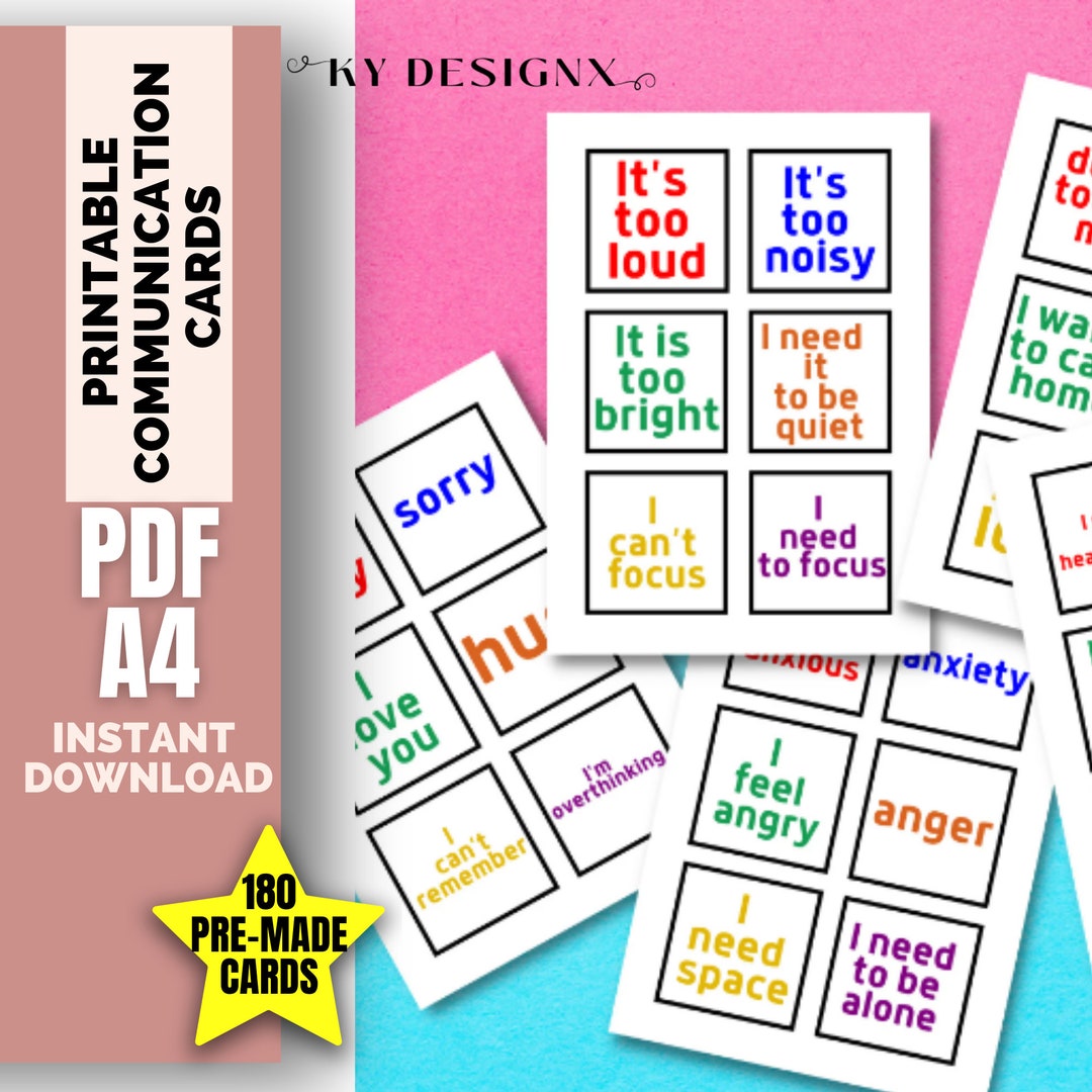180 Printable Communication Cards for Non-verbal, Autism, Selective ...
