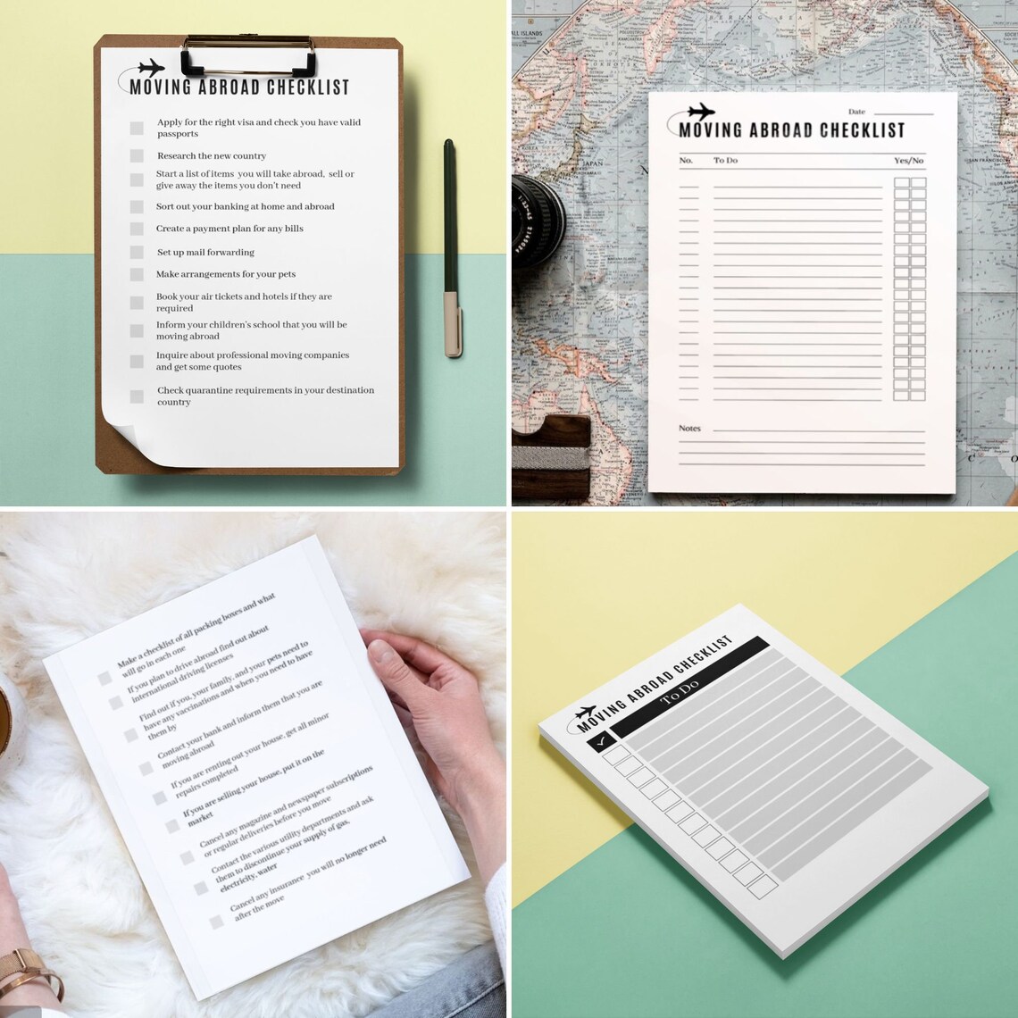 Moving Abroad Checklist | Printable Moving Checklist | Pre-made Moving ...