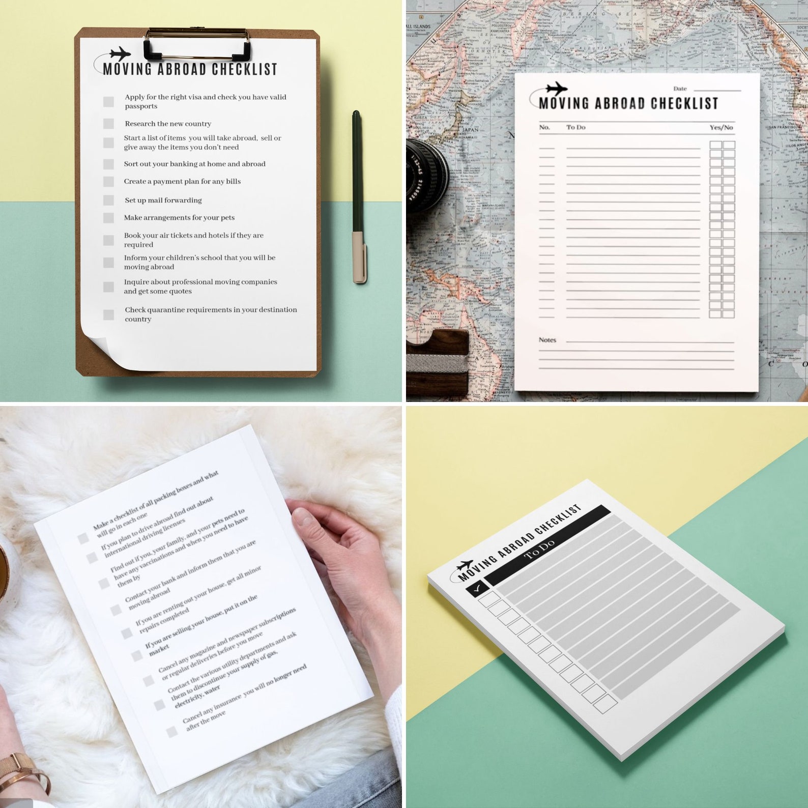 Moving Abroad Checklist | Printable Moving Checklist | Pre-made Moving ...