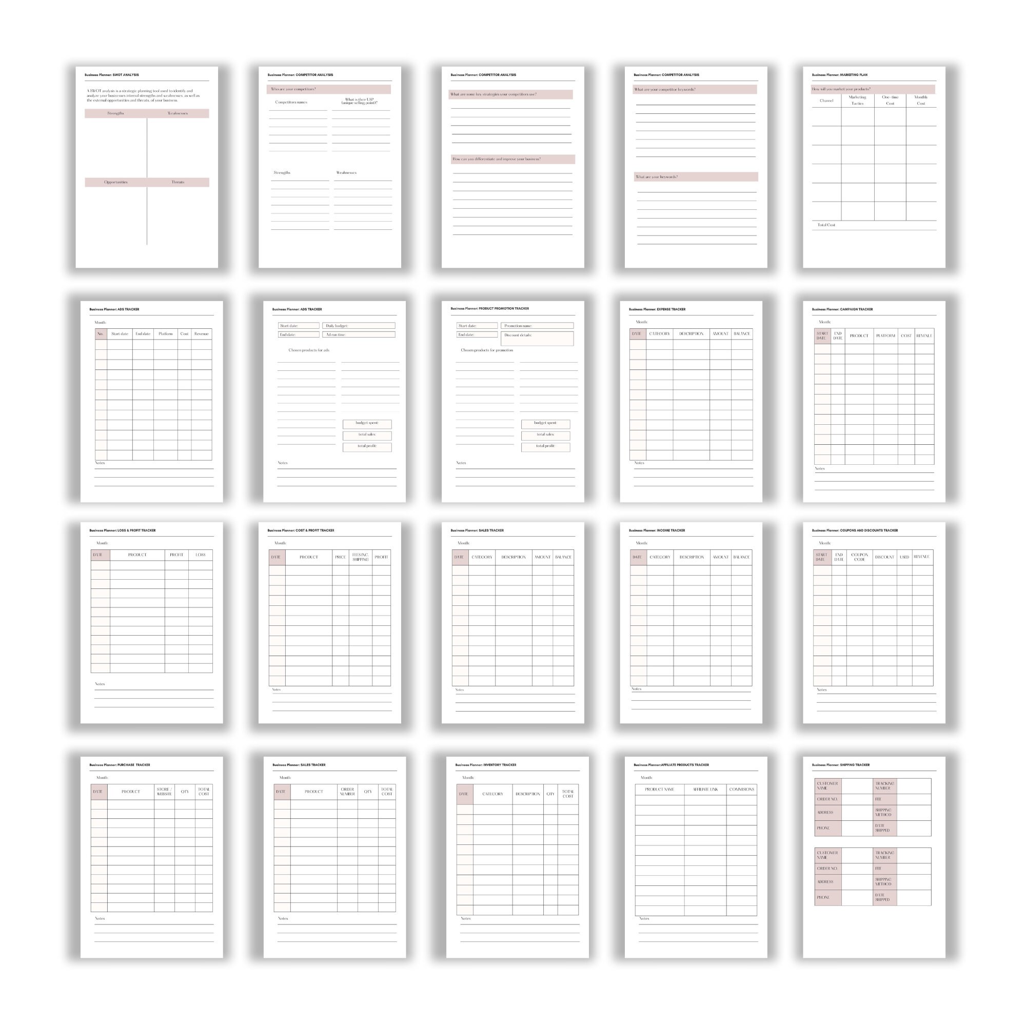 Printable 60 Pages Business Planner and Branding Workbook for Small ...