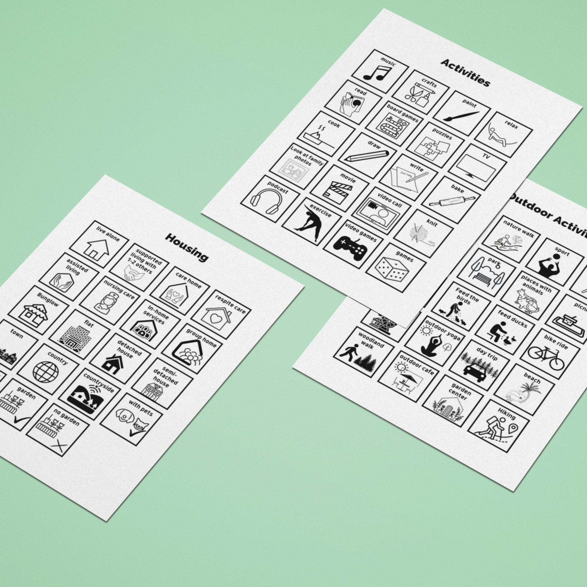 Printable Communication / VISUAL Board for Non-verbal, Autism ...