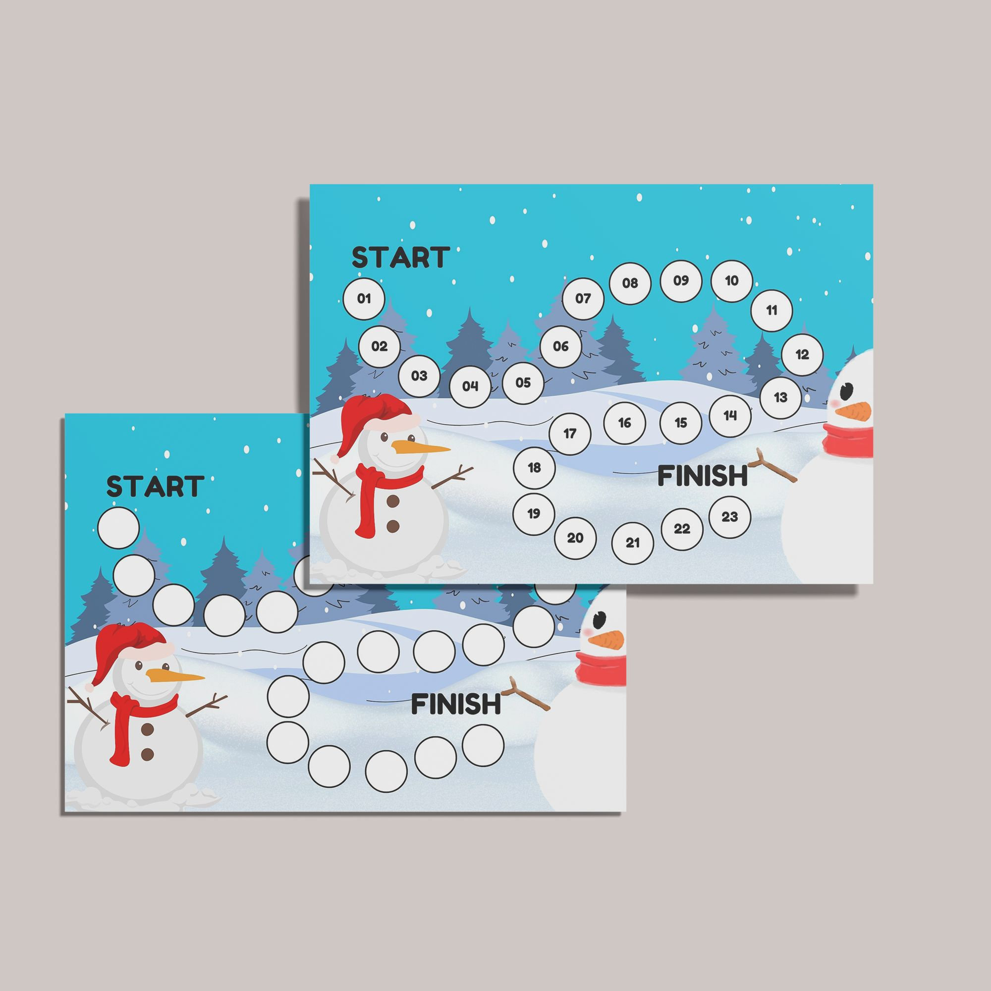 SNOWMAN Printable Board Game, Family Board Game, Winter Board Game ...