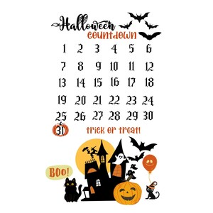 Printable Halloween Countdown, Halloween Printable Part Decorations ...