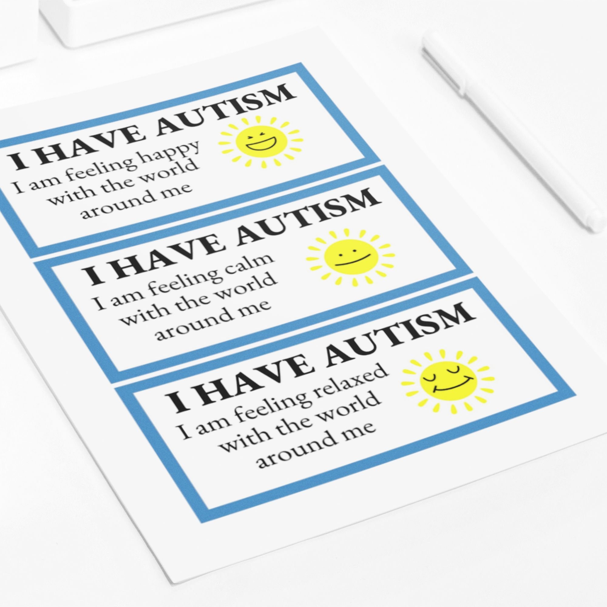 Autism Awareness Medical ID Card and Communication Cards / Autism ...