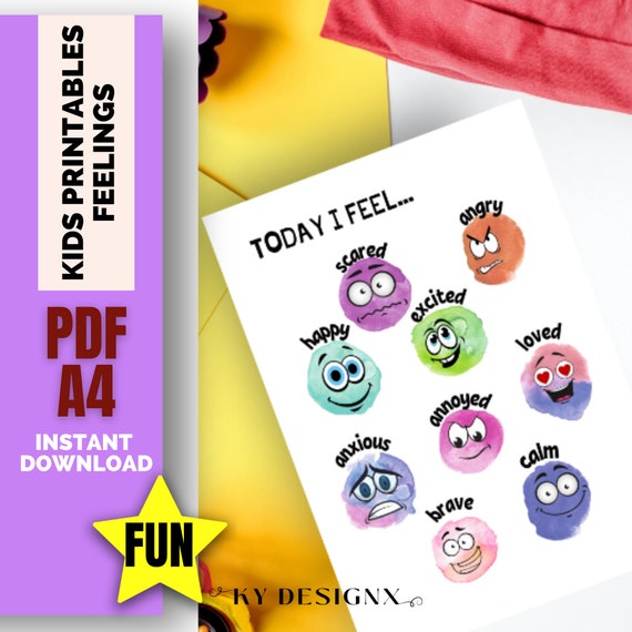 FEELINGS PRINTABLE WORKSHEET Feelings Worksheets for Kids - Etsy