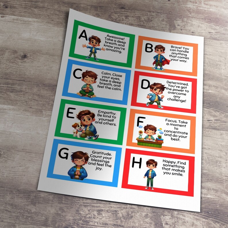 Printable Inspirational Alphabet Cards & Poster Set Empower Kids With ...