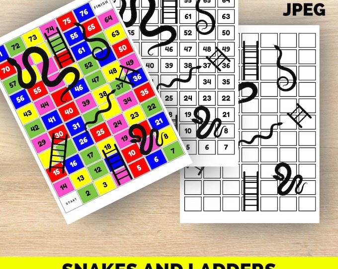 Serpientes y escaleras imprimibles y editables para Canva y PowerPoint ...